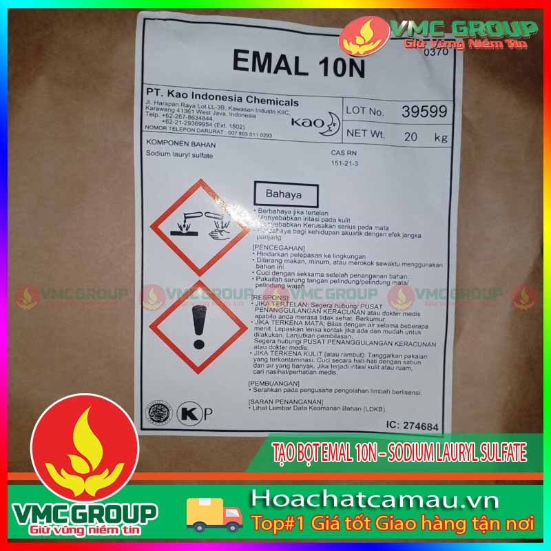BÁN TẠO BỌT EMAL 10N – SODIUM LAURYL SULFATE - HÓA CHẤT CÀ MAU™ | TỔNG ...